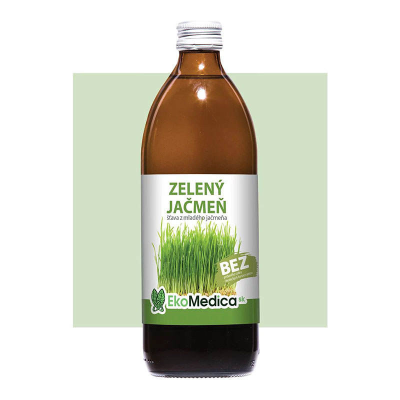 EkoMedica Zelený ječmen 99,8% přírodní šťáva, 500 ml | Vitaherbals.cz