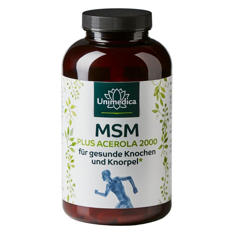 Unimedica MSM 2000 mg + vitamin C iz acerole 365 tableta | Vitaherbals.hr